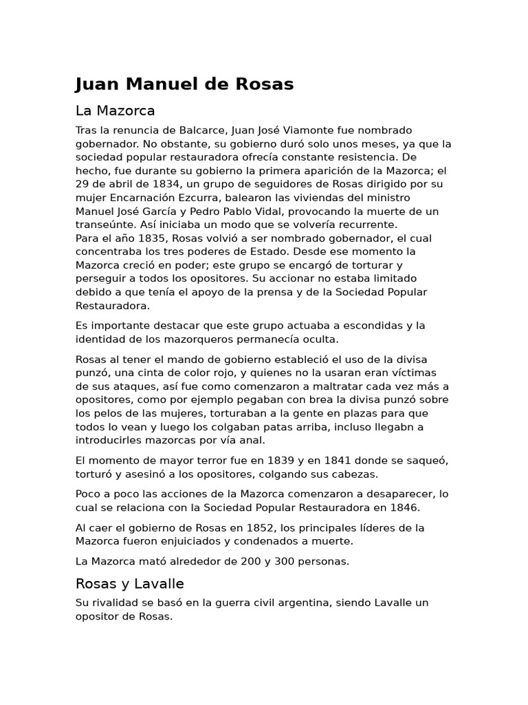 La Mazorca y el Terror de Rosas | PDF | Bolivia | Argentina