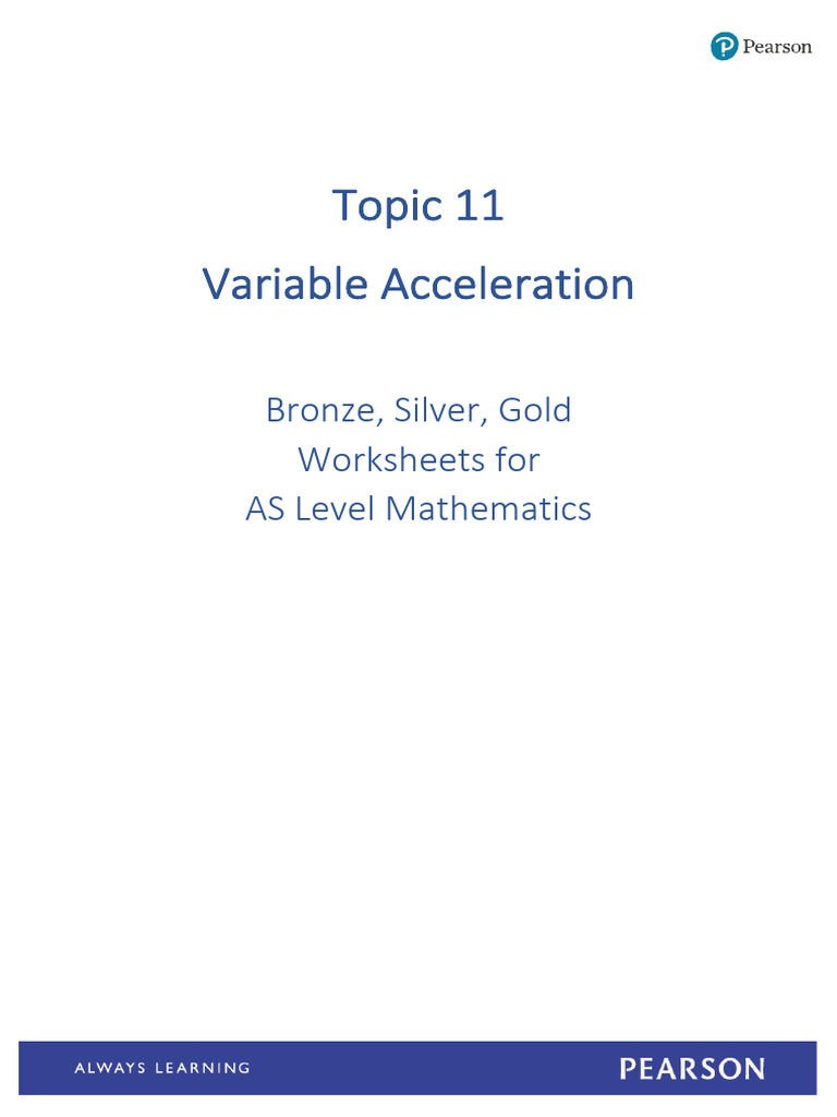 Topic 11 Variable Acceleration | PDF | Mathematics | Velocity
