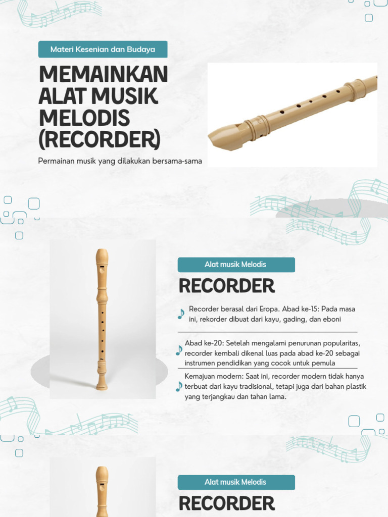 Panduan Bermain Alat Musik Recorder | PDF