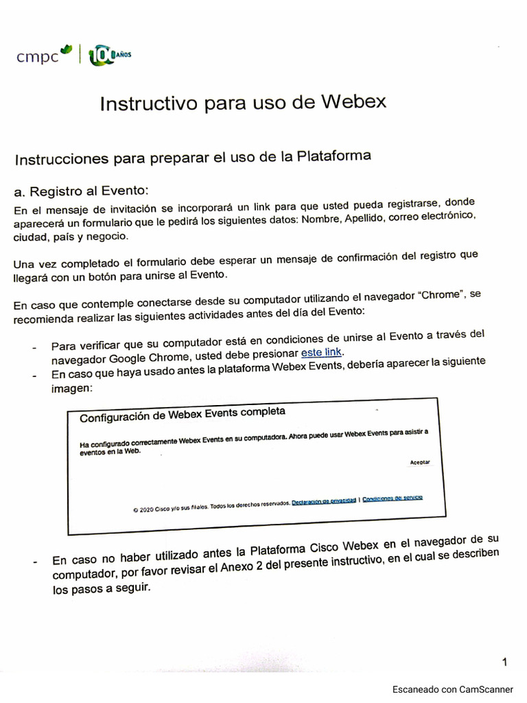 Instructivo Para Uso de Webex | PDF