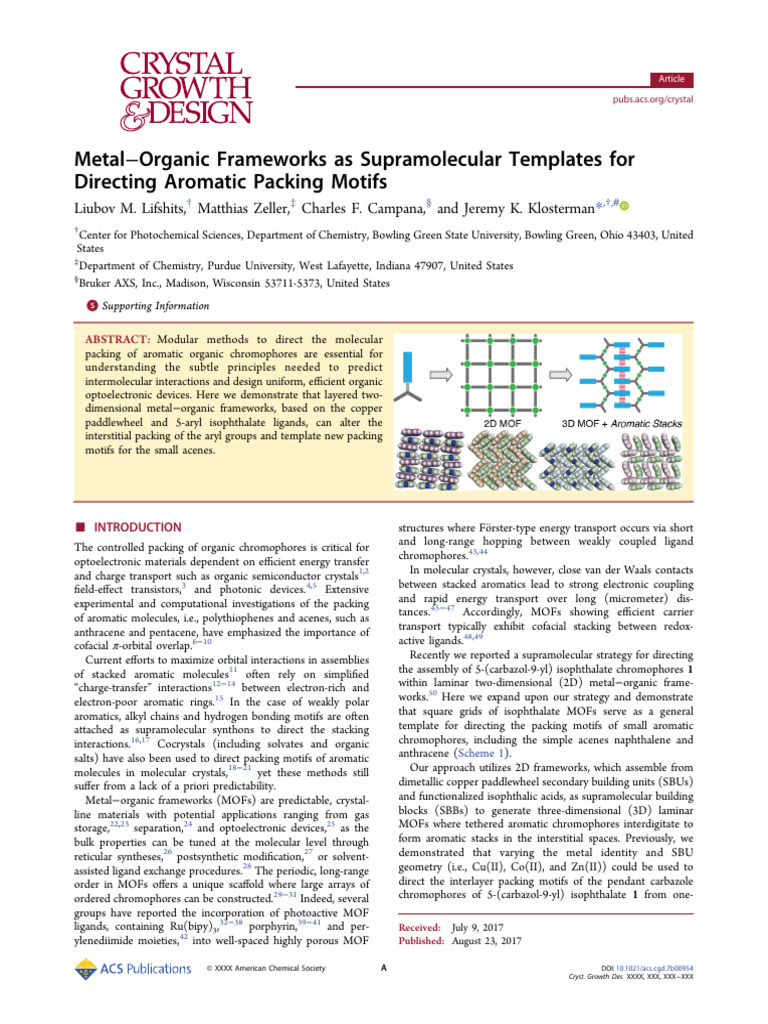 acs.cgd.7b00954 | PDF | Materials Science | Chemistry