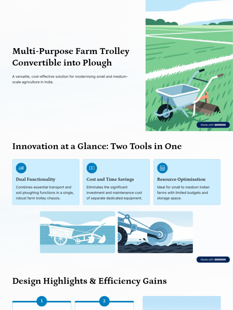 Versatile Farm Trolley-Plough for India | PDF | Plough | Agriculture