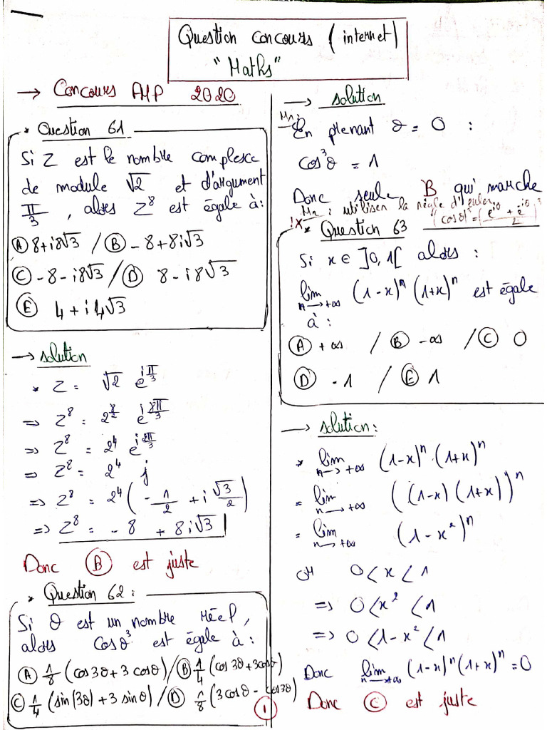 Correction Concours d Accès à La Faculté de Médecine Et de Pharmacie (5) | PDF