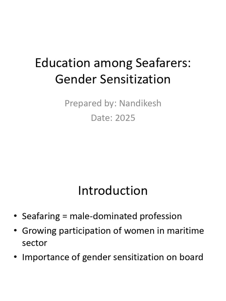 Gender Sensitization in Seafaring | PDF
