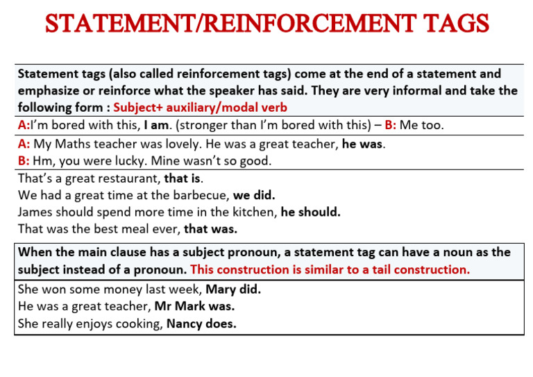 Statement Tags | PDF