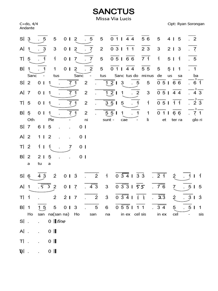 SANCTUS Missa Via Lucis | PDF