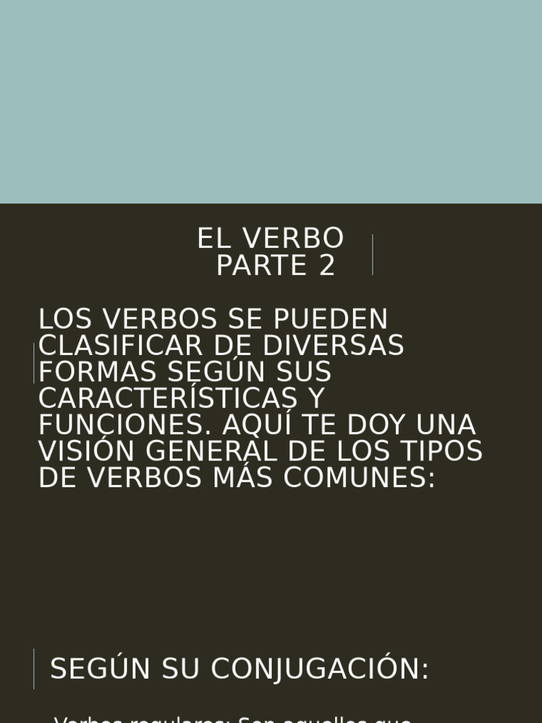 Clasificación de Verbos en Español | PDF | Verbo | Semántica