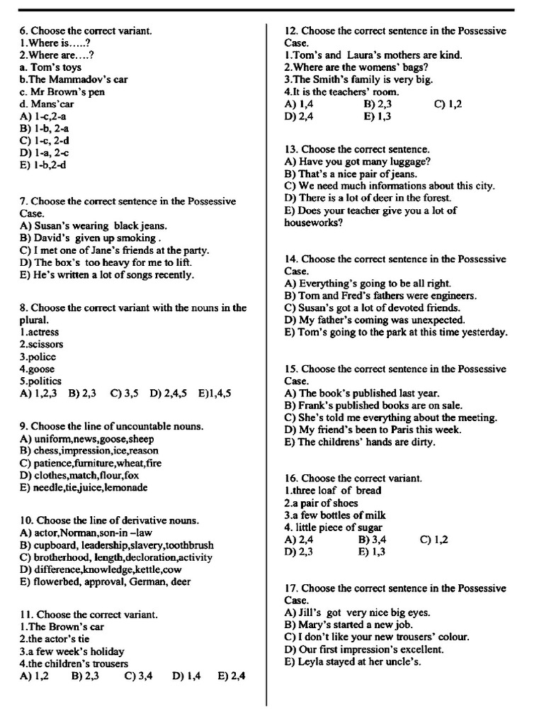 Noun, Grade 10 | PDF
