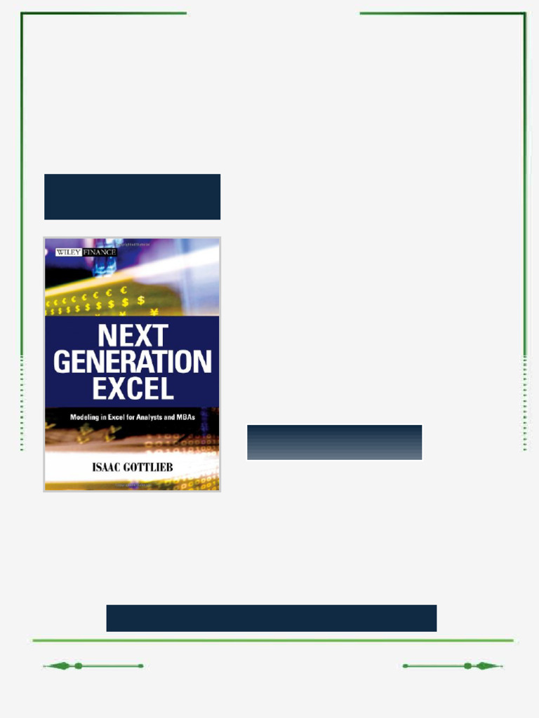 Next Generation Excel Modeling in Excel for Analysts and MBAs 1st ...