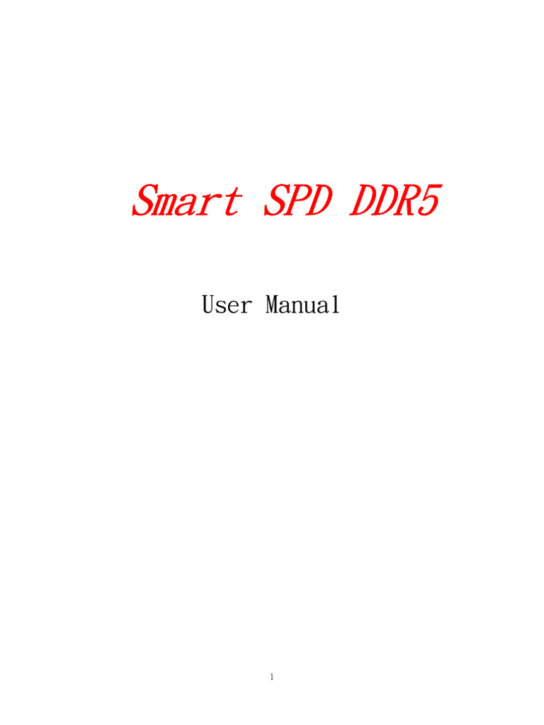 SPD DDR5 English Manual | PDF | Usb | Computer Terminal