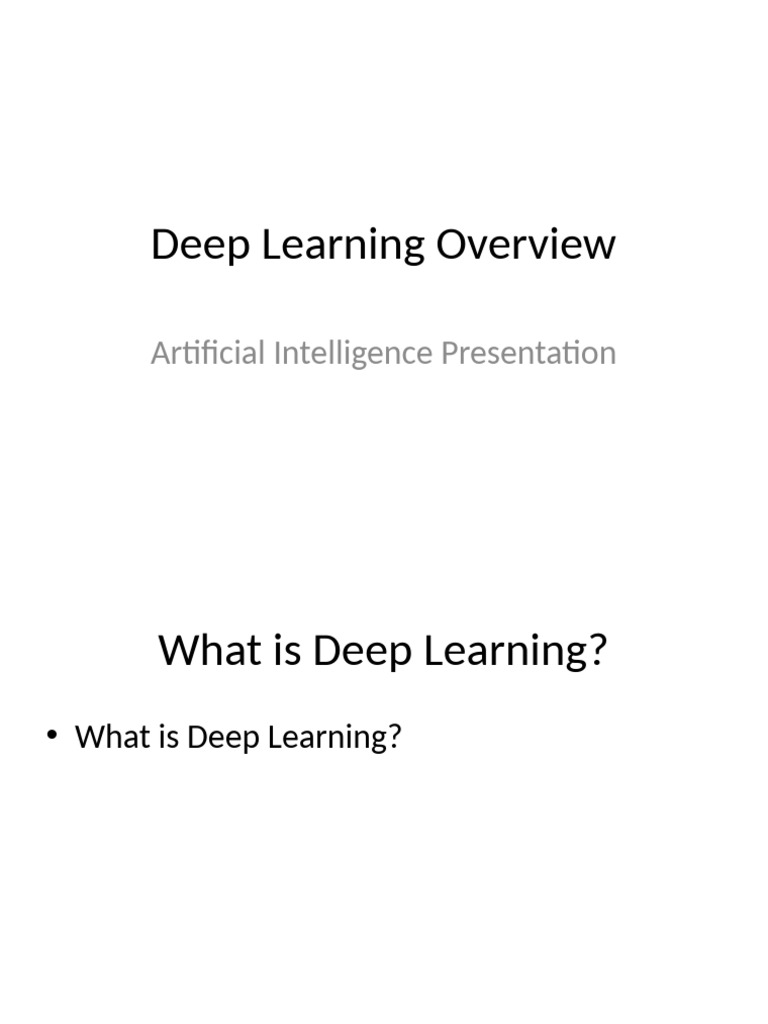 Deep Learning Overview | PDF