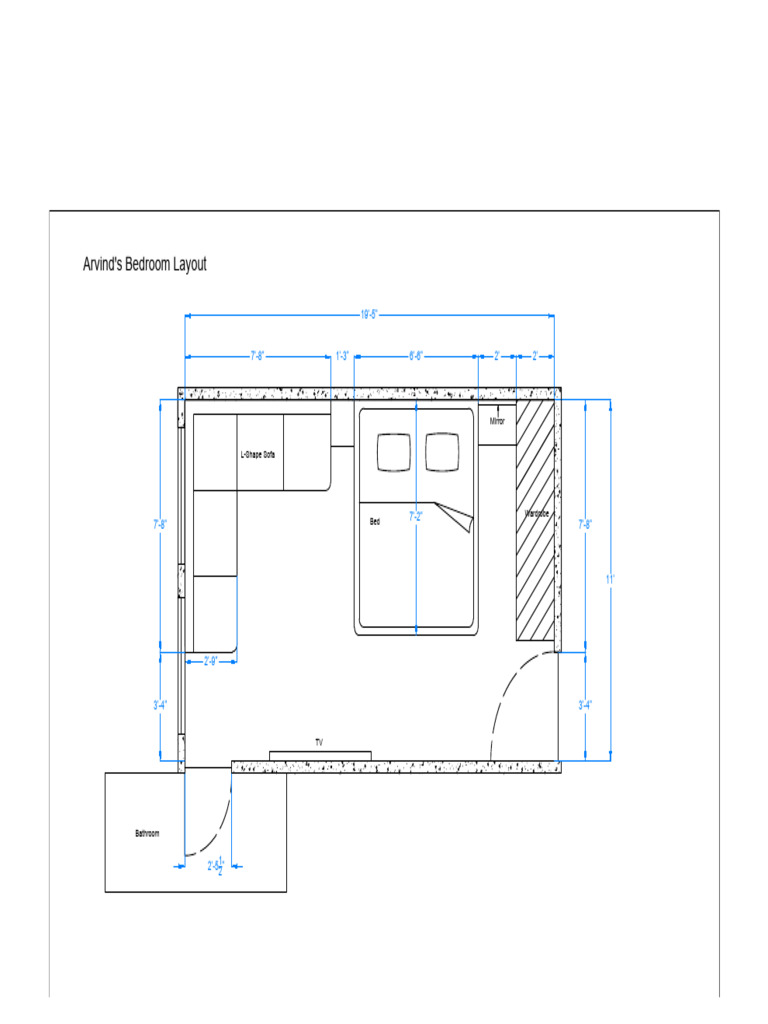 Arvind's Bedroom Layout Design | PDF