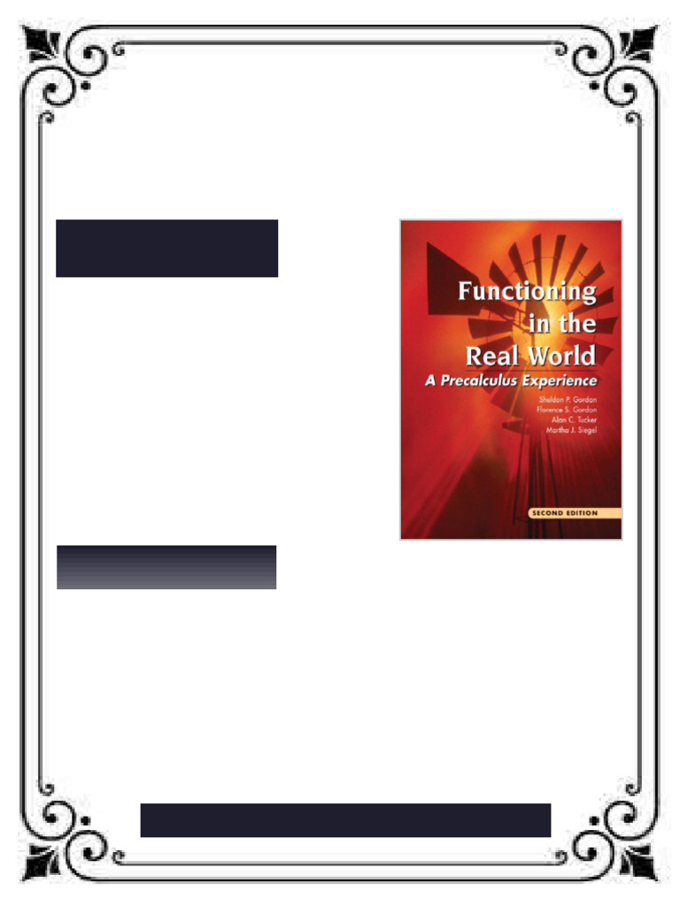Functioning in the Real World A Precalculus Experience 2nd Edition ...