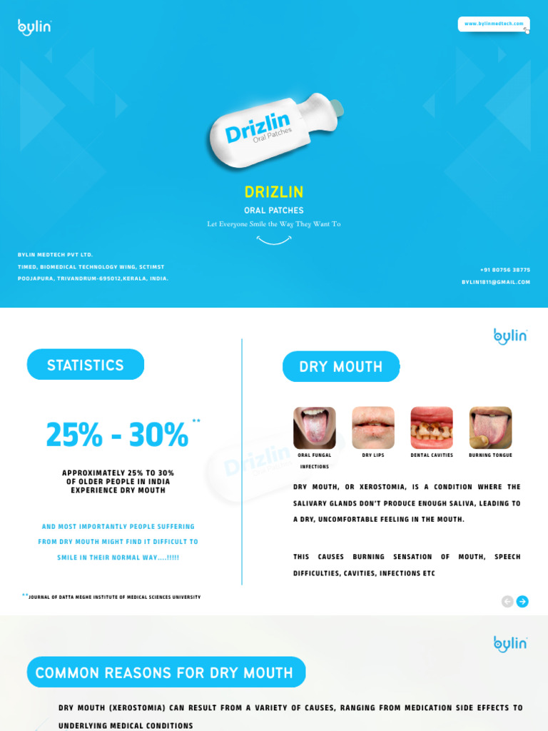 Drizlin: Innovative Oral Patch for Dry Mouth | PDF | Health Sciences ...