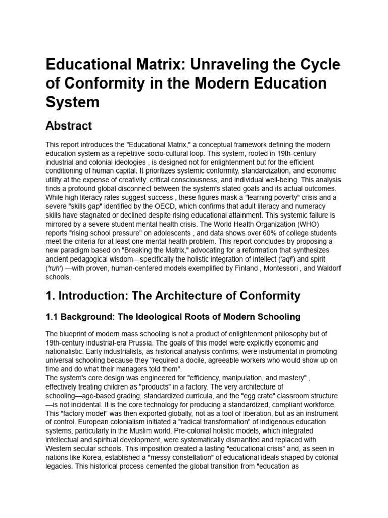 Breaking the Educational Matrix: Reforming Conformity | PDF | Waldorf ...