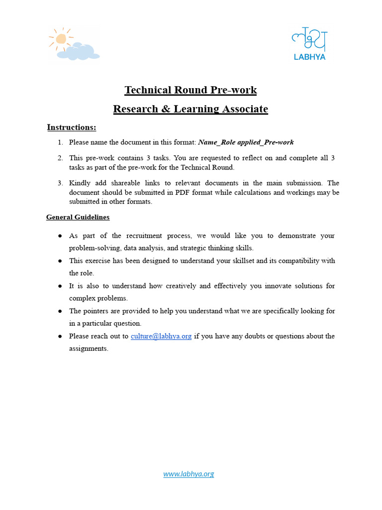 Pre Work - Research & Learning Associate | PDF | Teachers | Intelligence