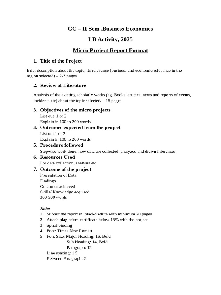 Micro Project Format | PDF