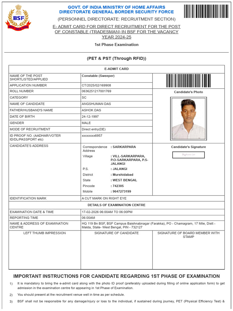 Angshu Admit | PDF | Government | Government And Personhood