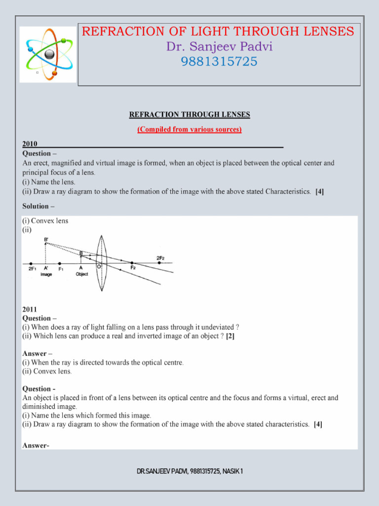 05 Refraction Through Lens | PDF
