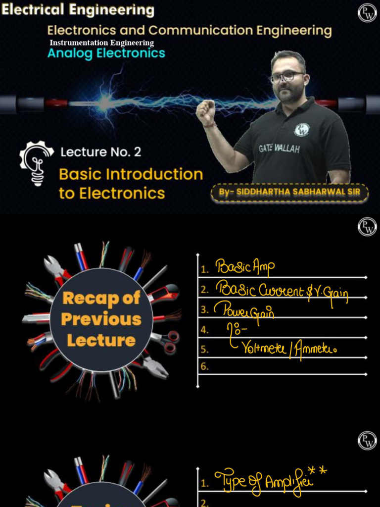 Basic Introduction To Electronics 02 Class Notes | PDF