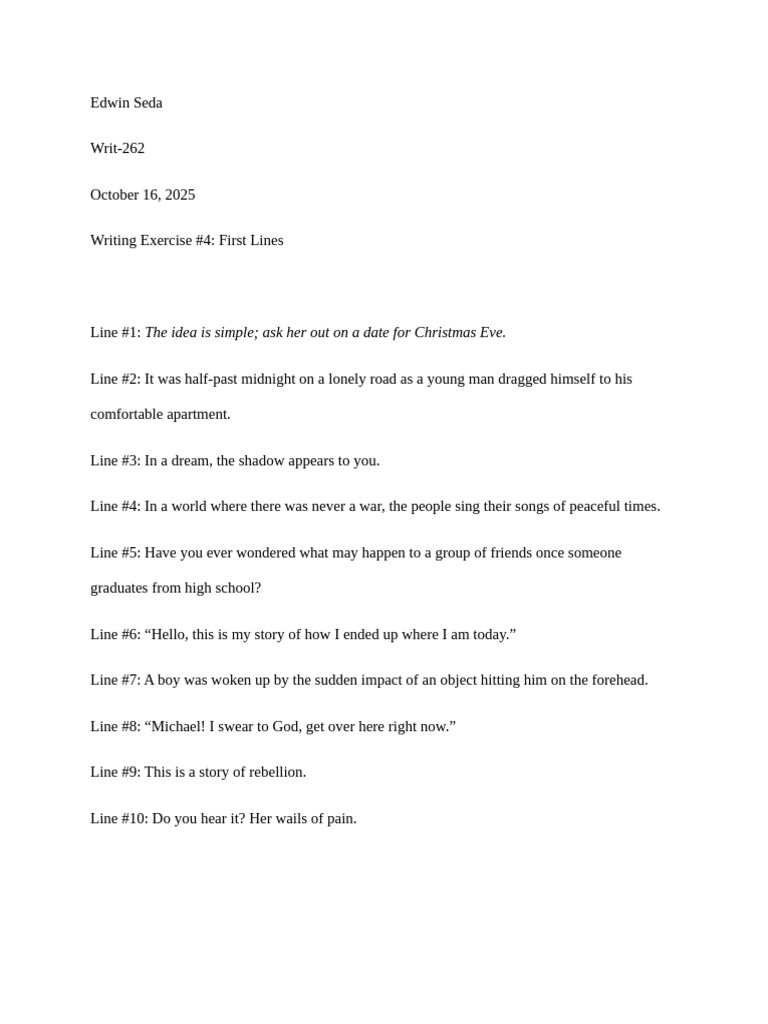 Writing Exercise 4 | PDF