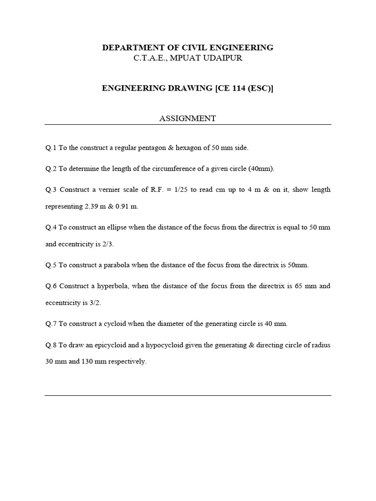 Assignment CTAE UDR Engg Drawing | PDF
