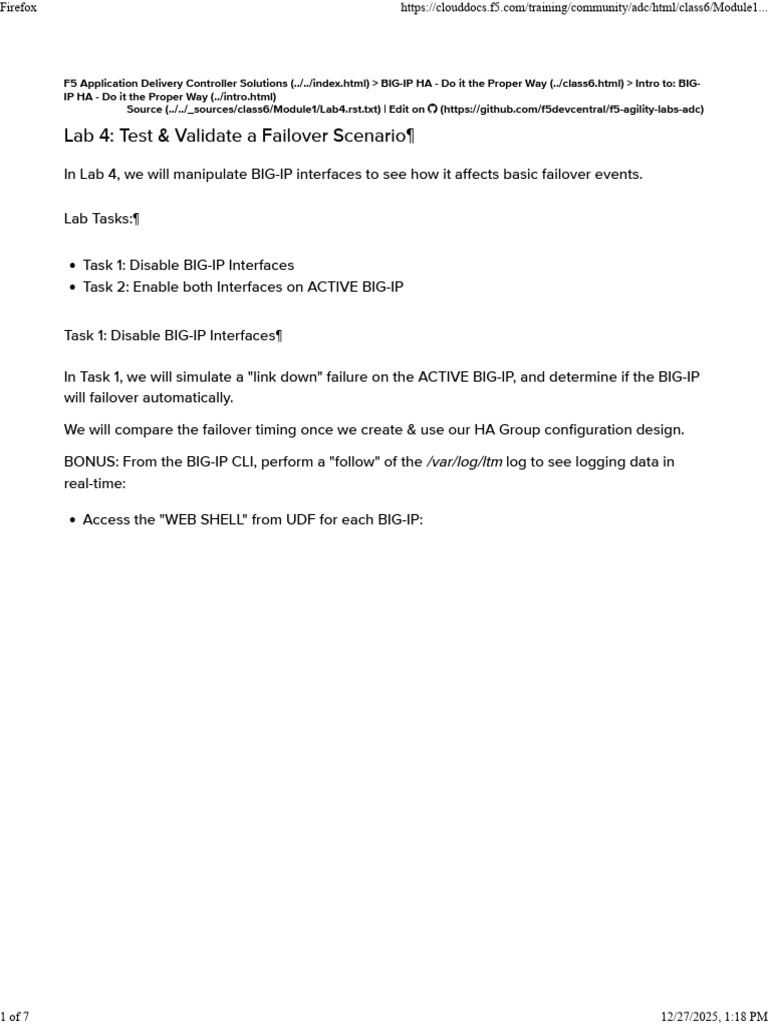 07-Lab 4 Test & Validate a Failover Scenario | PDF | Command Line ...