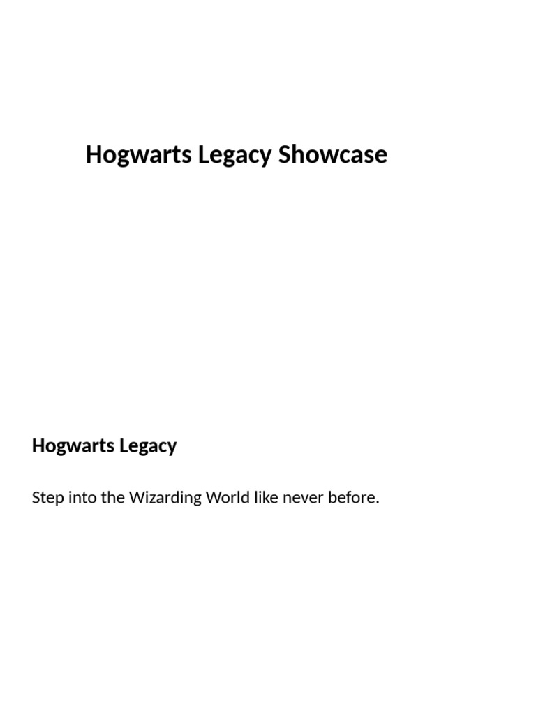 Hogwarts Legacy Showcase Text Only | PDF