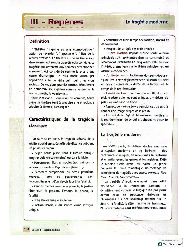 La Tragedie Moderne - Reperes | PDF