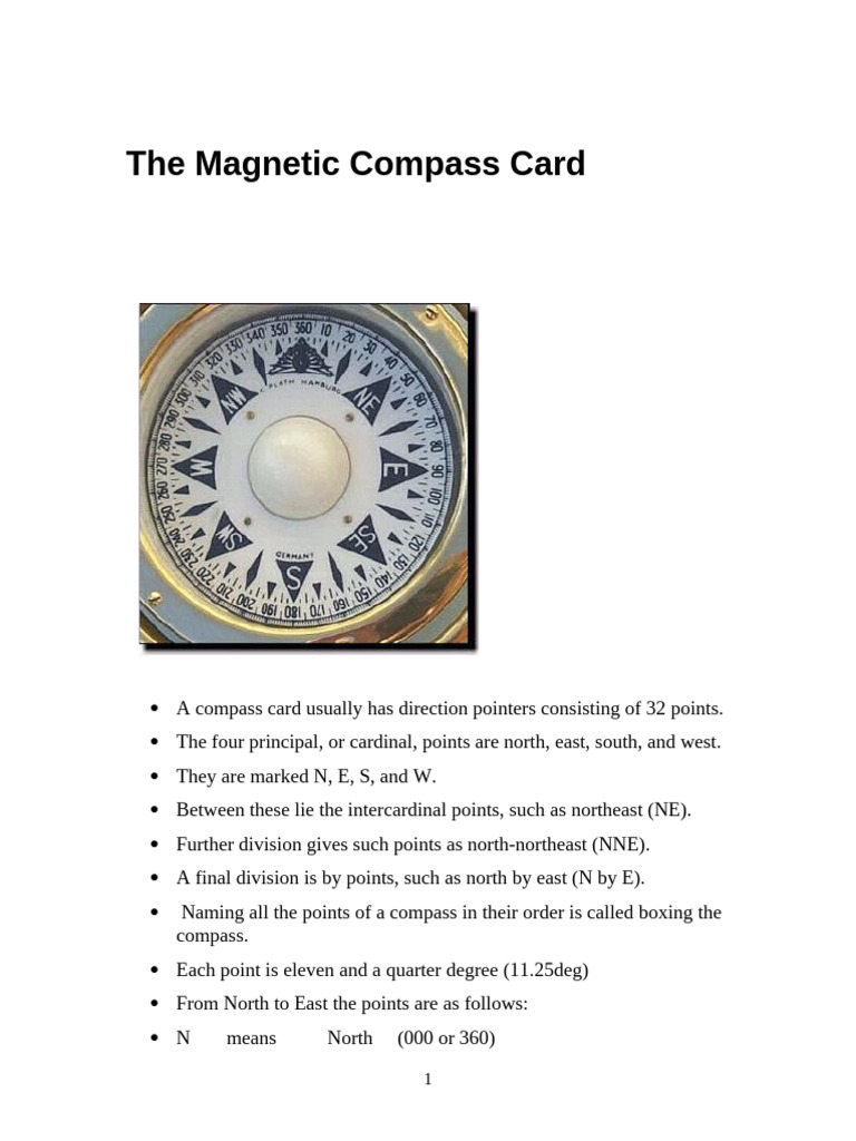 Understanding Magnetic Compass Cards | PDF | Compass | Gyroscope