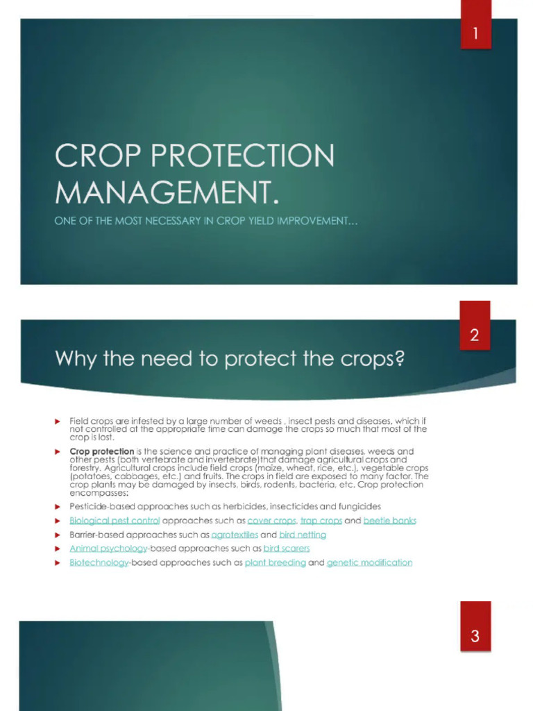 Crop Protection Management | PDF