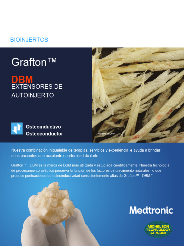 Grafton™ DBM: Innovación en Bioinjertos | PDF | Hueso