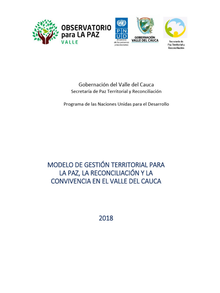 I. Modelo de Gestión Territorial Para La Paz Valle 2018 | PDF ...