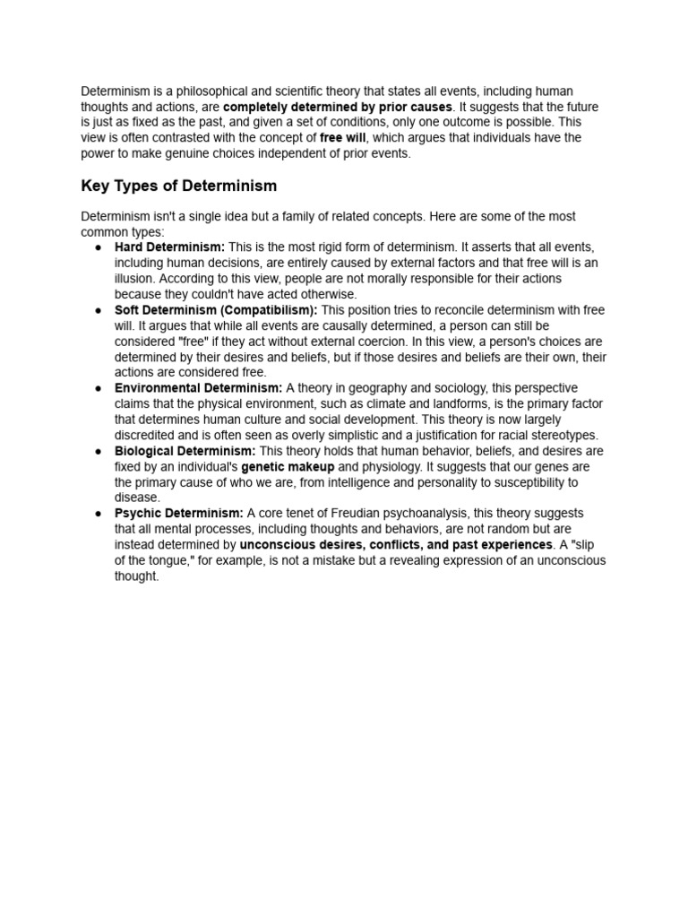 Understanding Types of Determinism | PDF