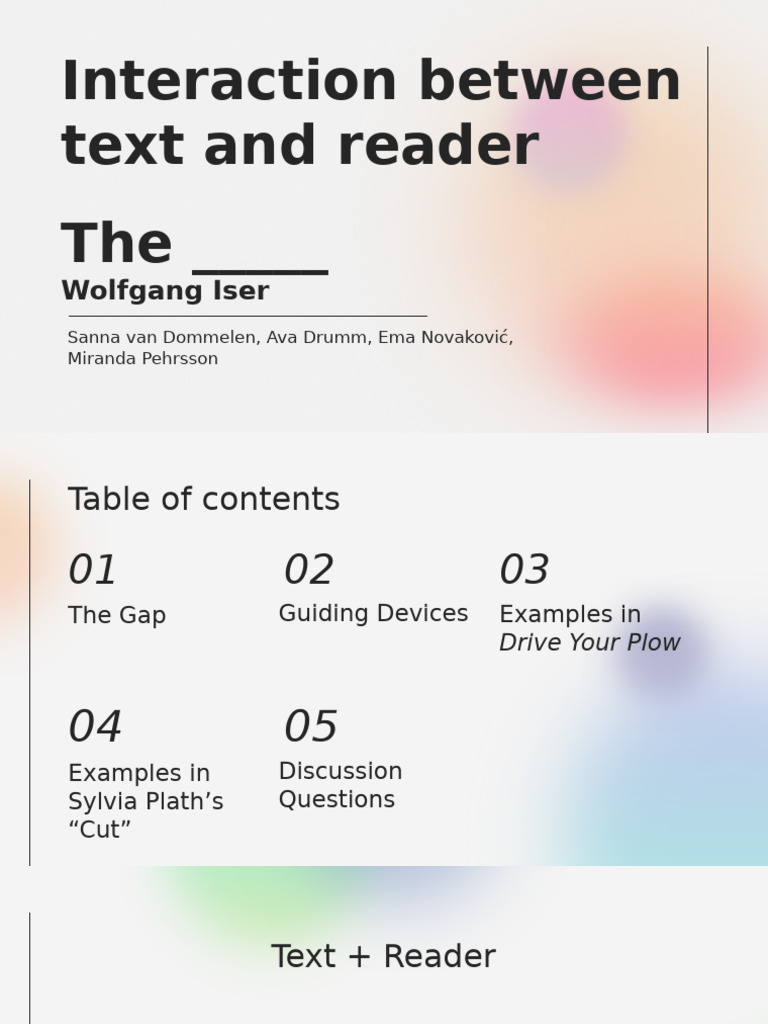 Reader-Text Interaction and Gaps | PDF