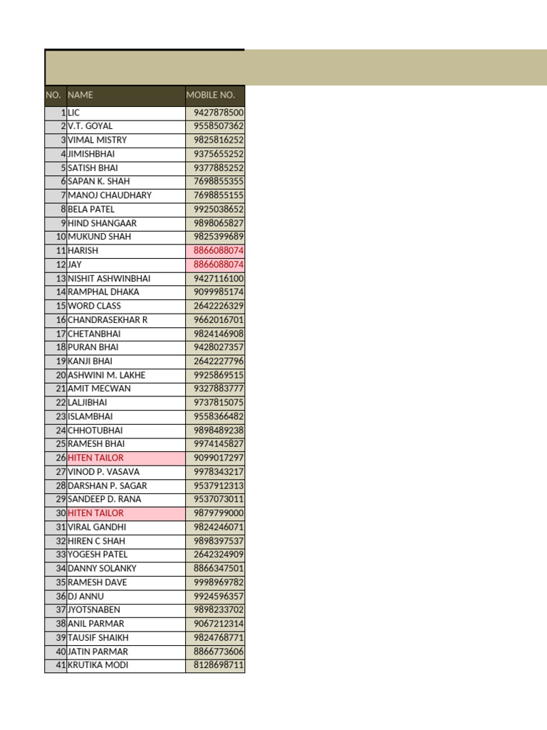 VISITING CARD DATA (1 ) | PDF