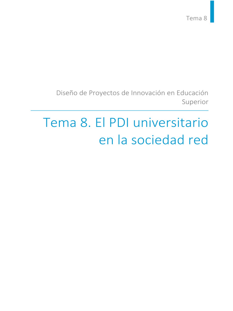 Tema 8. El PDI Universitario en La Sociedad Red esl-ES | PDF ...