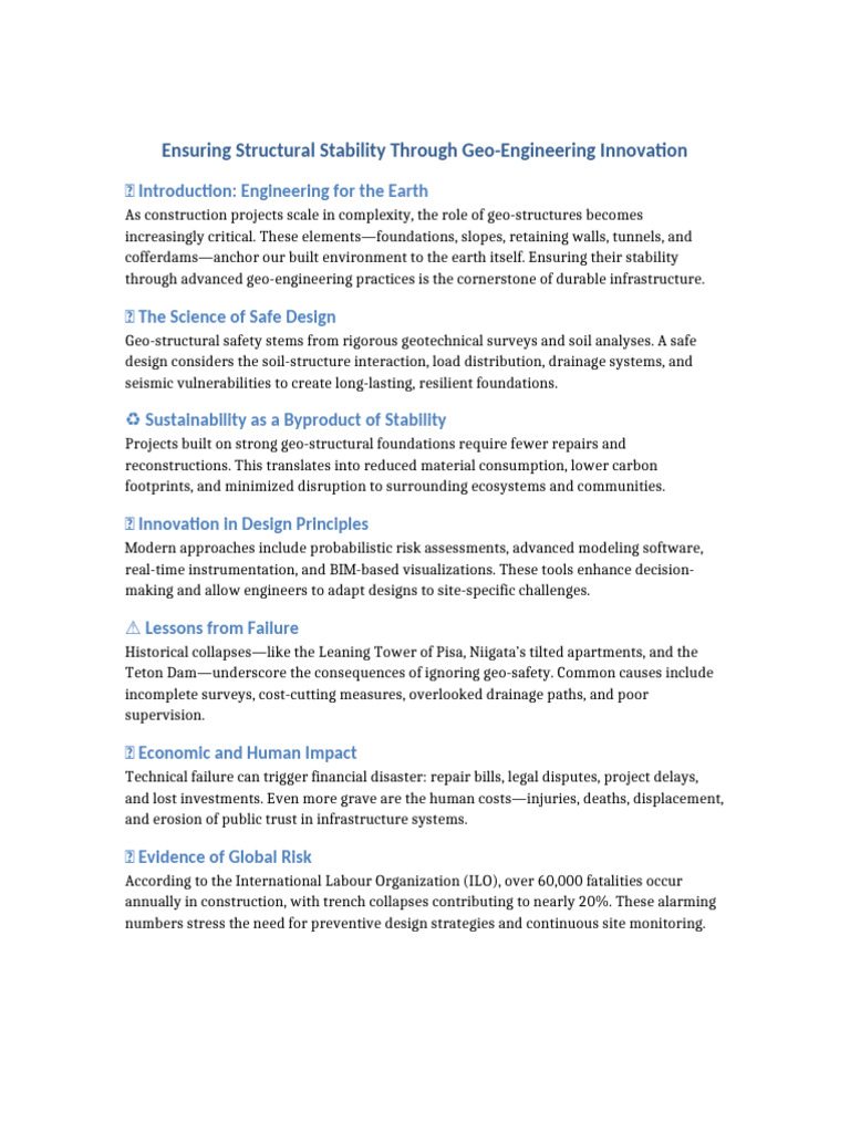 Geo-Engineering for Structural Stability | PDF | Risk | Climate Engineering