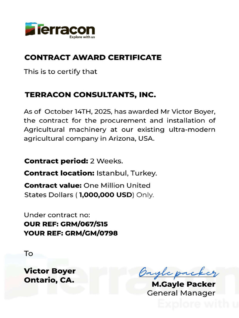 Terracon Contract (Mr Victor Boyer) | PDF
