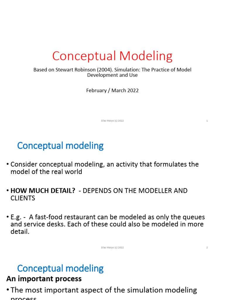 Week 4 - Conceptual Modeling | PDF | Conceptual Model | Simulation