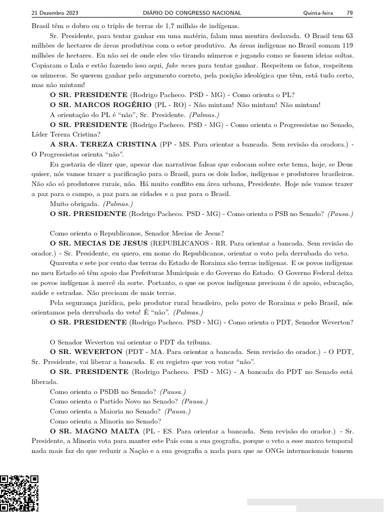 Discurso Celia Xakriabá p.79-80 pdf Psol | PDF | Governo | Brasil
