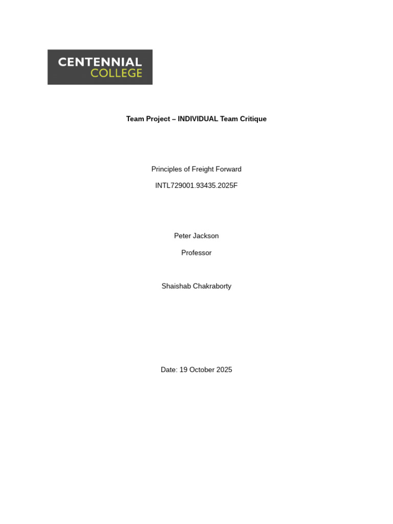 Individual Reflection Report Ishaque Hossain | PDF | Cargo | Business
