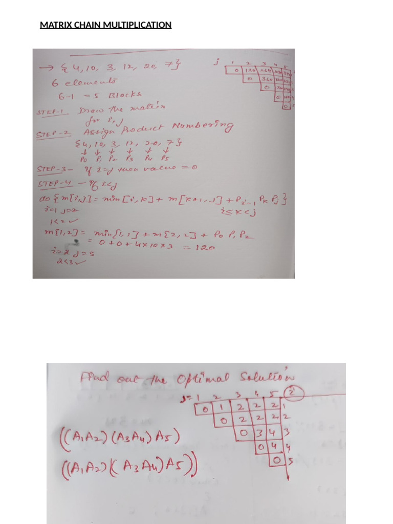 Matrix Chain Multiplication | PDF