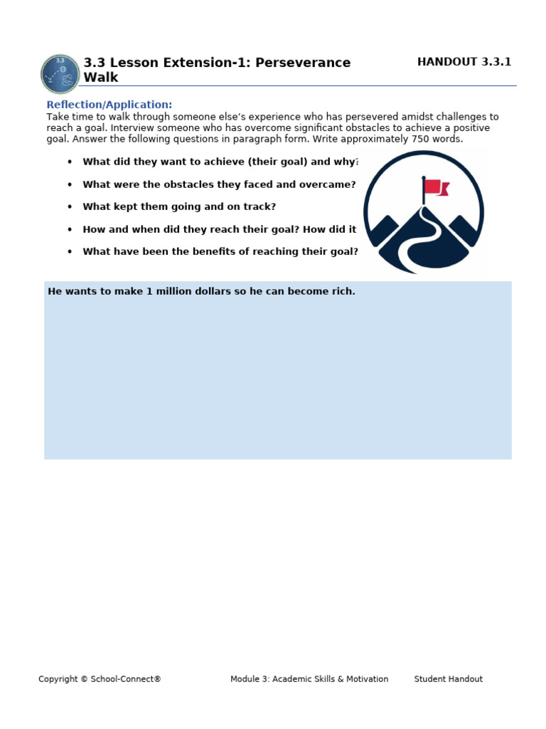 Copy of 3.3 Booster 1 Perserverance Walk | PDF