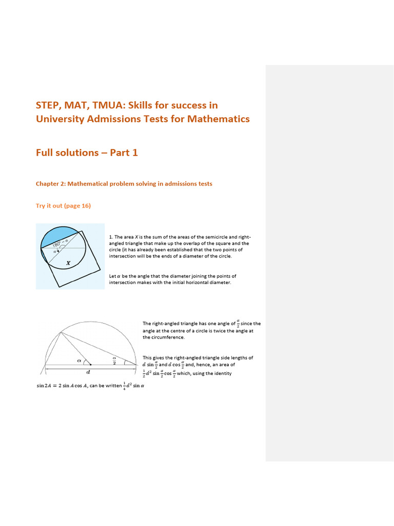 C1 6 Solutions | PDF | Circle | Area