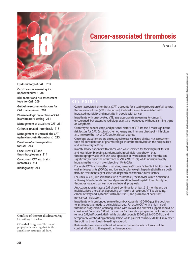 CAT ASH | PDF | Thrombosis | Clinical Medicine
