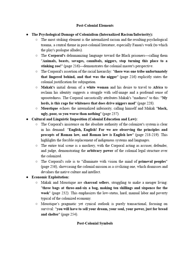 Post-Colonial Themes and Symbols Analysis | PDF | Postcolonialism | Monkey