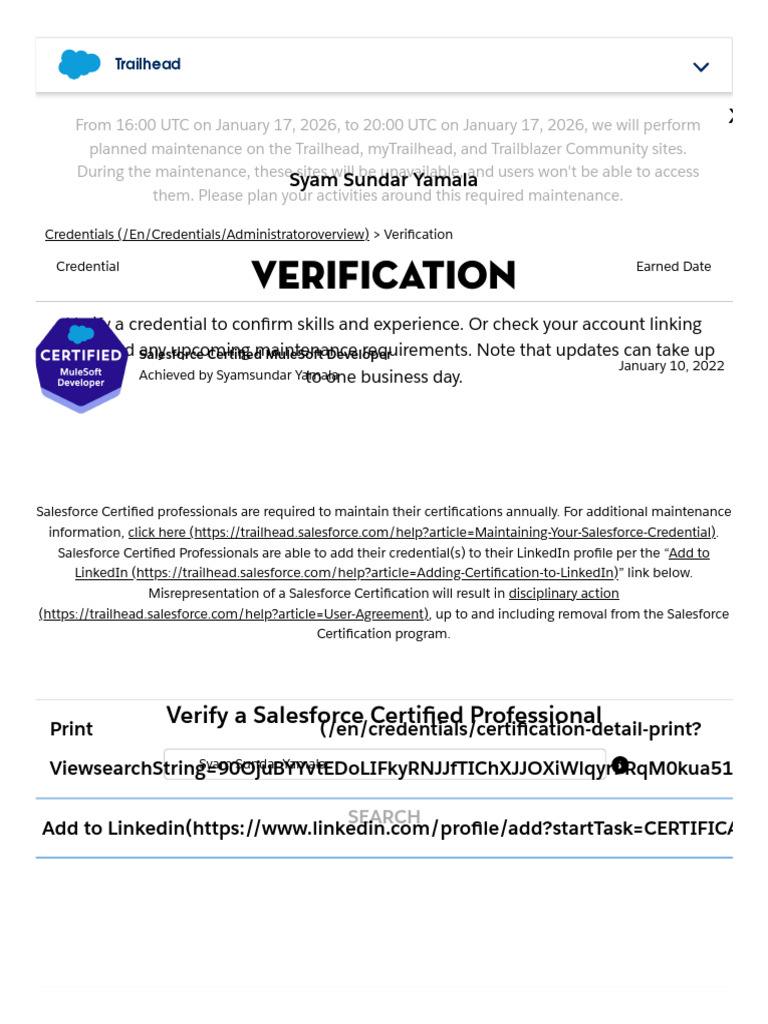 Certification - Verify Credentials | PDF | Credential | Linked In