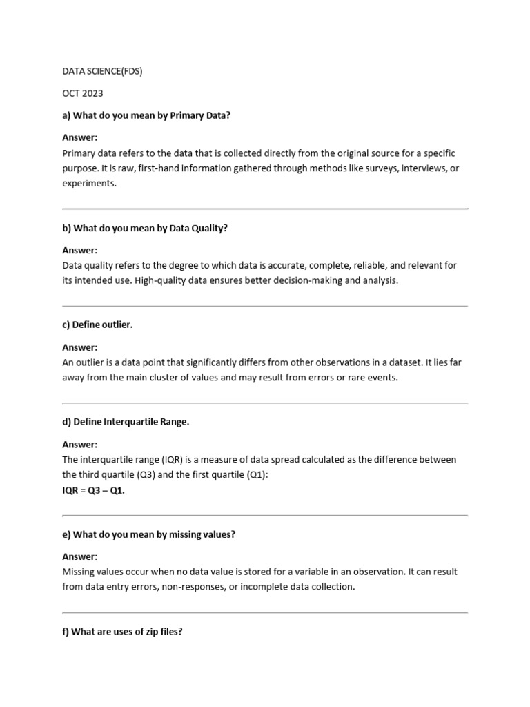 Data Science | PDF | Data | Outlier