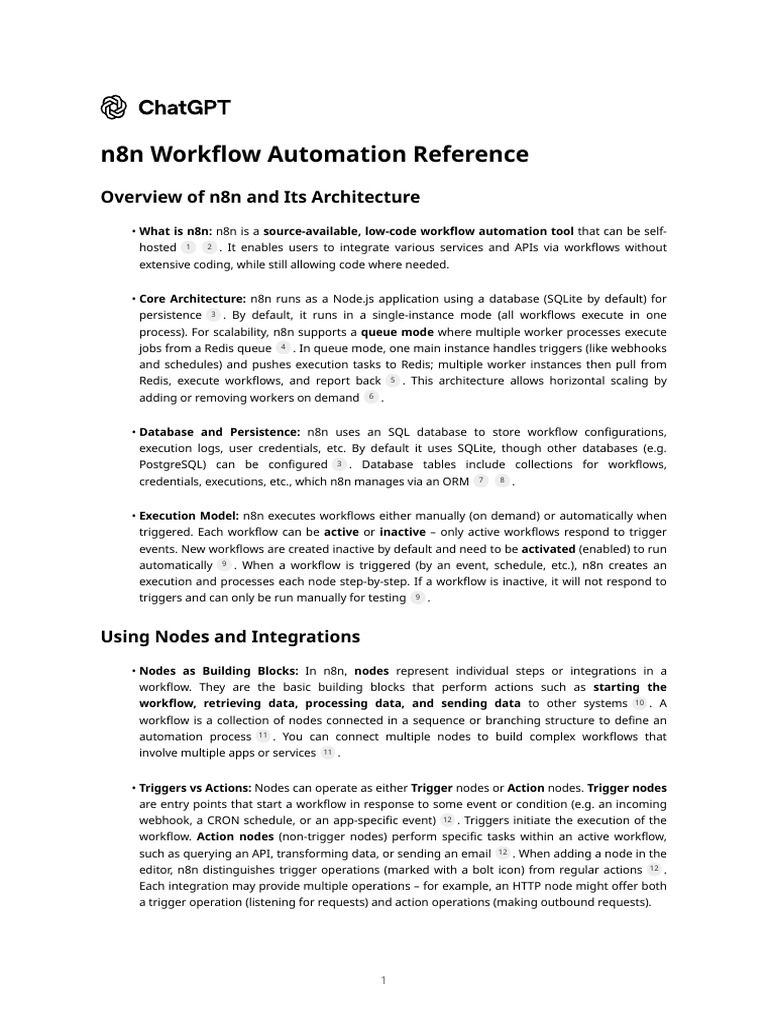 n8n Workflow Automation Architecture Guide | PDF | Java Script ...